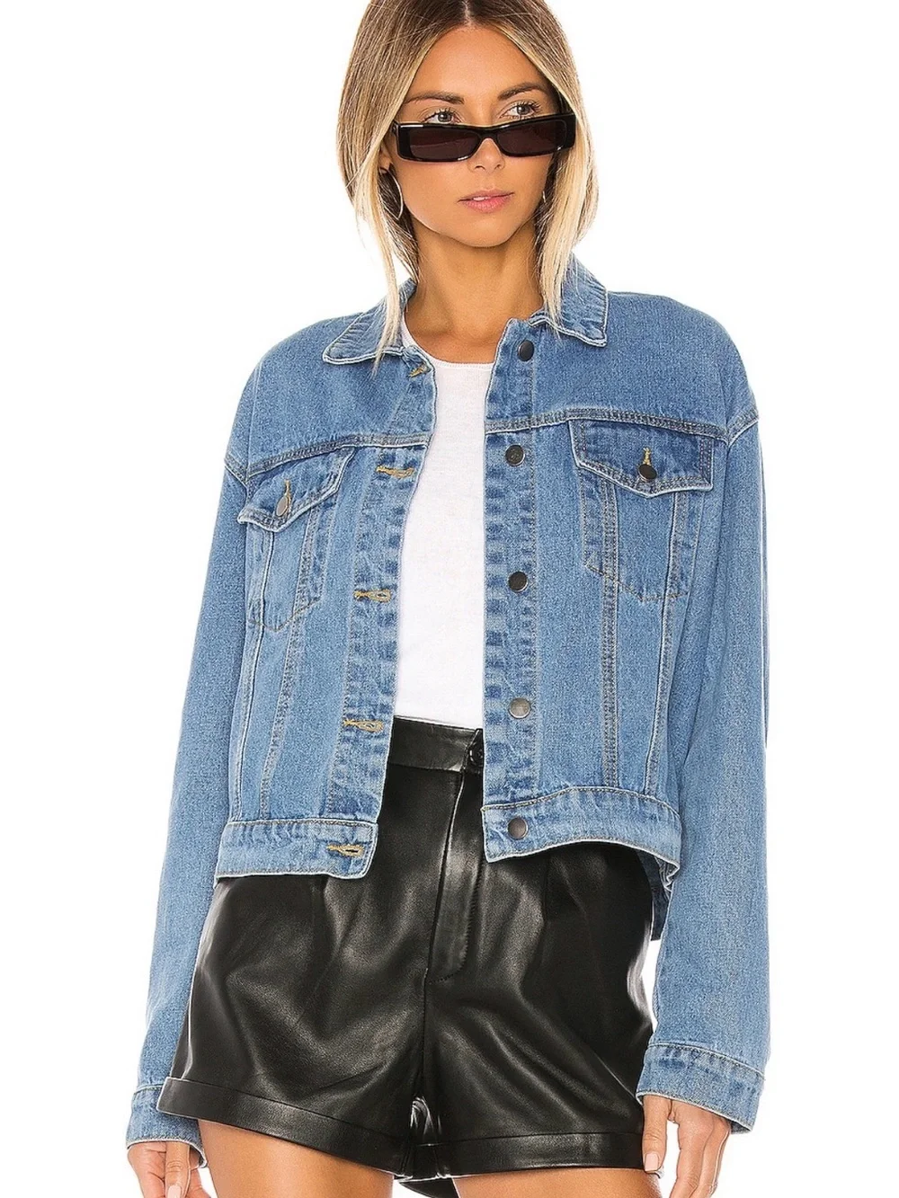superdown | Jackets & Coats | Superdown Light Blue Denim Jacket With ...